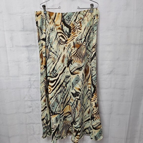 Ashley Stewart | Skirts | Ashley Stewart Skirt Brown Blue Zebra Maxi ...